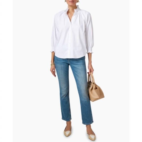 Finley | Tops | New Finley Fiona Ruffle Blouse In White | Poshmark